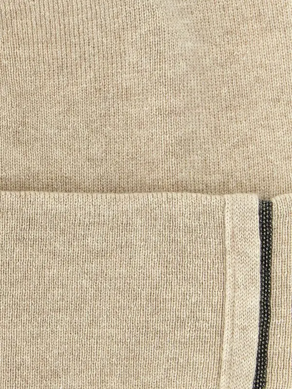 Brunello Cucinelli Cuffed Pure Cashmere Beanie With Monili Embellishment - Beige