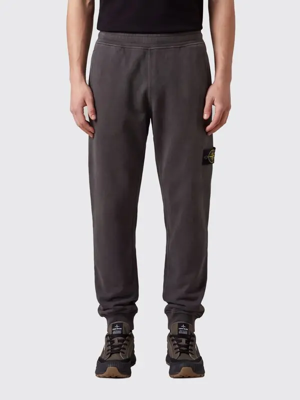 Stone Island Jogging Trousers In Recycled Polyester With Compass Logo - Grey