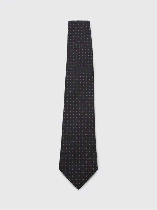 Canali Floral Print Pure Silk Tie - Brown
