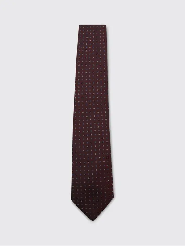 Canali Floral Print Pure Silk Tie - Red