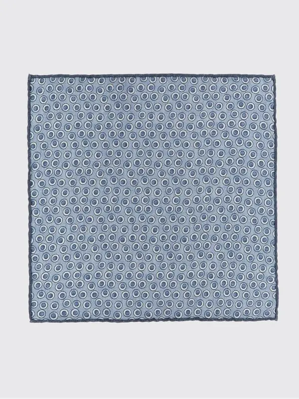 Brunello Cucinelli Geometric Silk Pocket Square - Blue