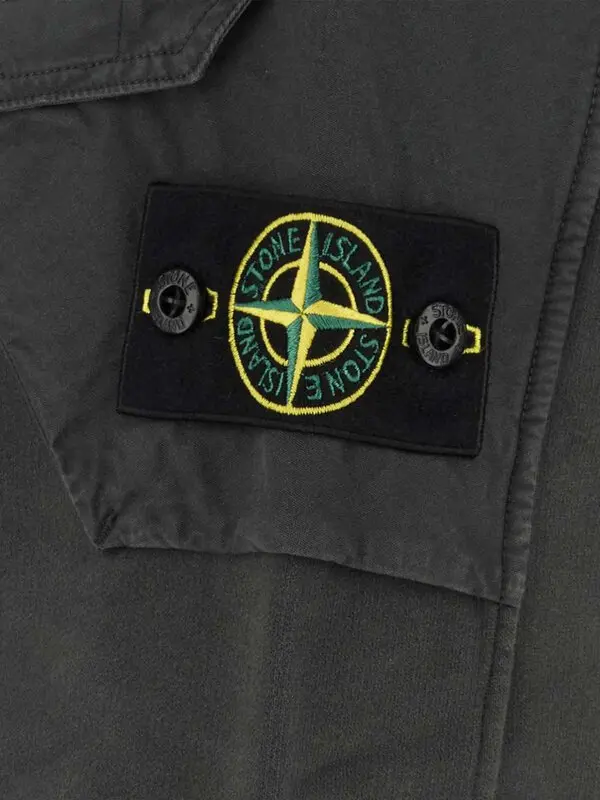Stone Island Cotton Zip-up Hooded Jumper With Drawstring And Compass Logo - Grey