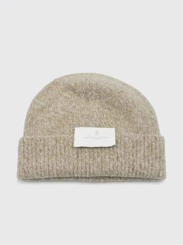 Brunello Cucinelli Wool, Silk And Cashmere Blend Beanie - Sand