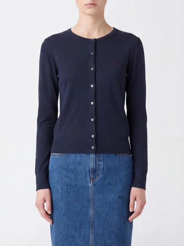 A.p.c. Slim Fit Organic Cotton Crew Neck Cardigan