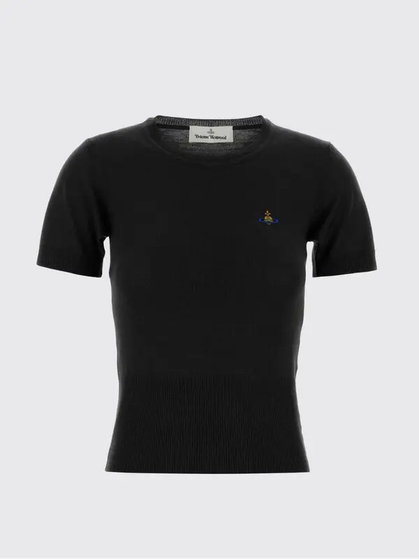 VIVIENNE WESTWOOD Slim Fit Short-sleeved Wool Sweater With Orb Logo