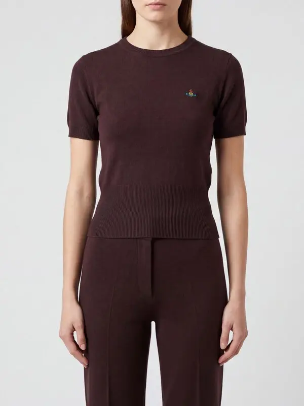 VIVIENNE WESTWOOD Wool Slim Fit Short-sleeved Sweater - Violet
