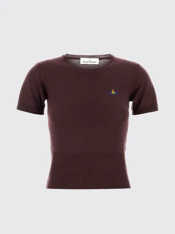 VIVIENNE WESTWOOD Wool Slim Fit Short-sleeved Sweater - Violet