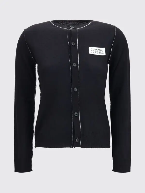 MAISON MARGIELA Slim Fit Wool Cardigan With Contrast Stitching