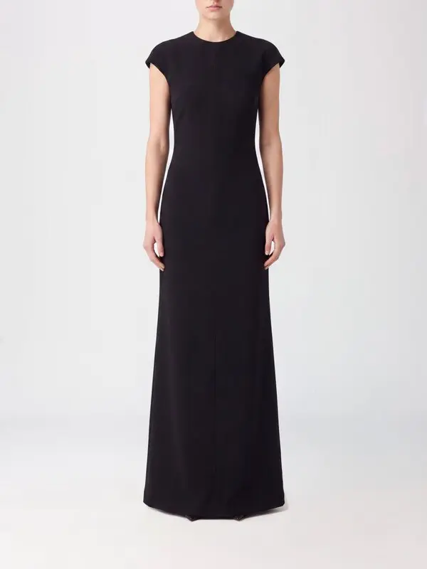 JIL SANDER Long Virgin Wool Dress With Short Sleeves And Back Slit