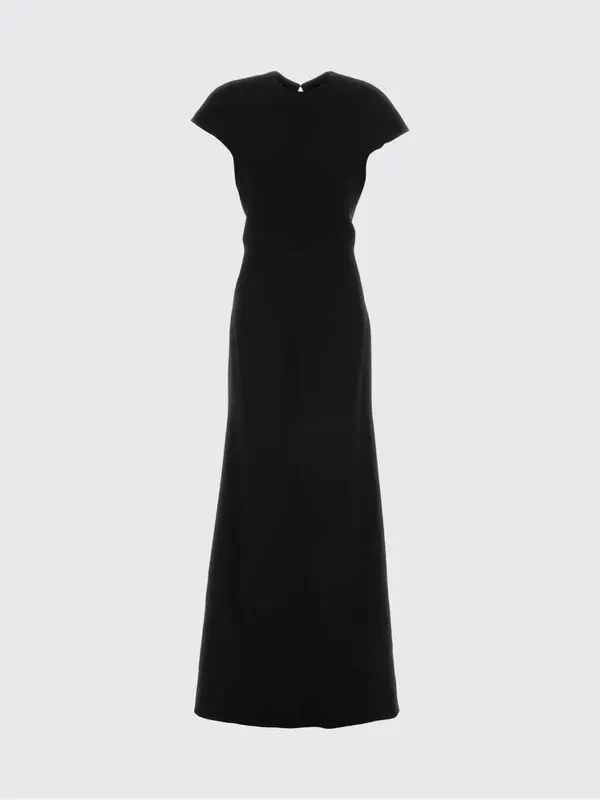 JIL SANDER Long Virgin Wool Dress With Short Sleeves And Back Slit