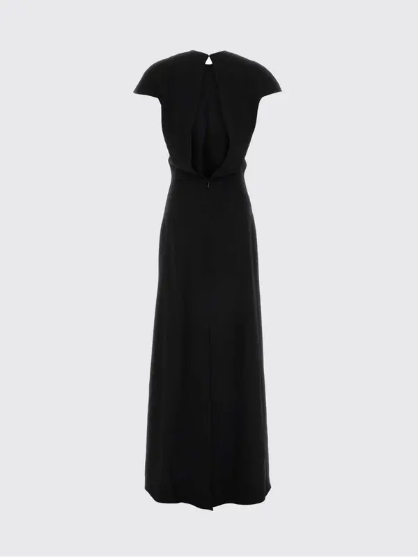 JIL SANDER Long Virgin Wool Dress With Short Sleeves And Back Slit