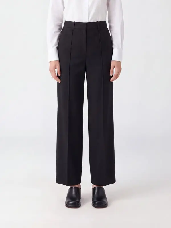 Marni High-waisted Straight-leg Virgin Wool-blend Trousers With Concealed Closure