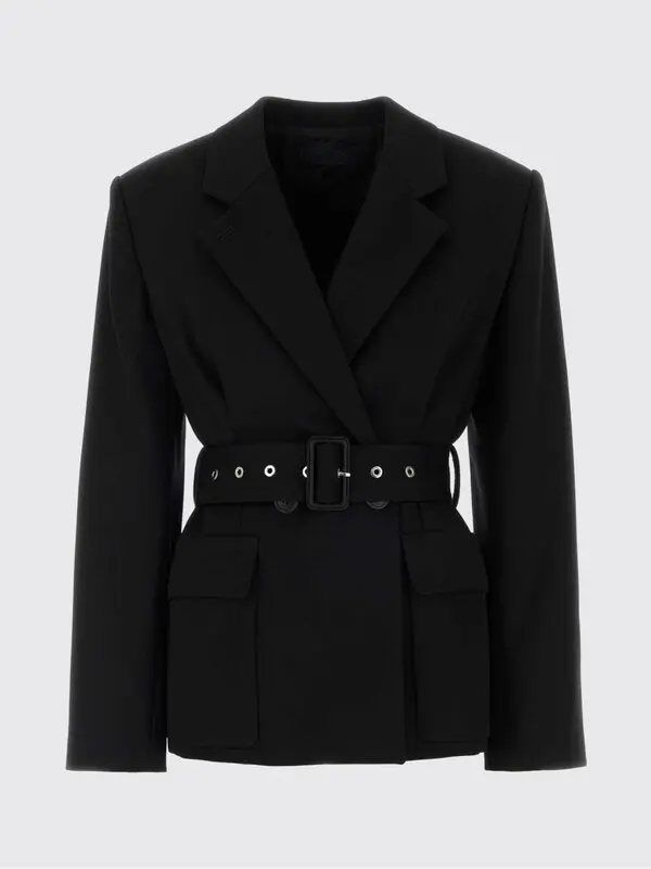 LANVIN Double-breasted Pure Wool Blazer With Padded Shoulders And Peak Lapels