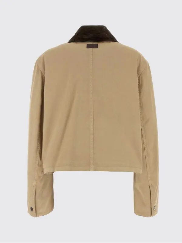 Loewe Cropped Cotton Shirt Jacket With Velvet Collar