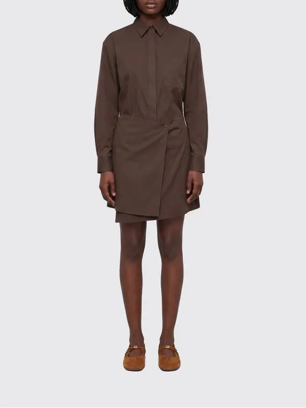 Loewe Cotton And Silk Blend Wrap Mini Shirt Dress