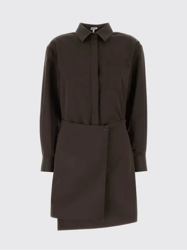 Loewe Cotton And Silk Blend Wrap Mini Shirt Dress