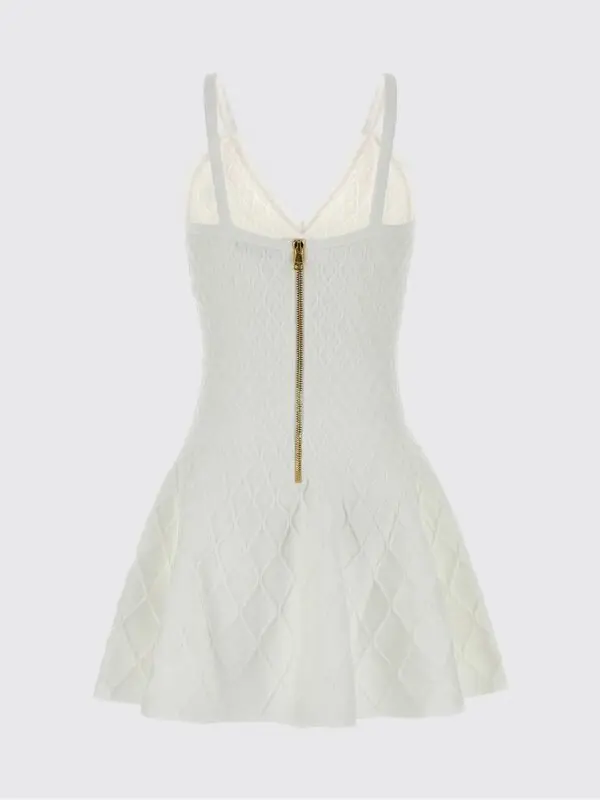 Balmain A-line Viscose Knit Mini Dress With V-neck