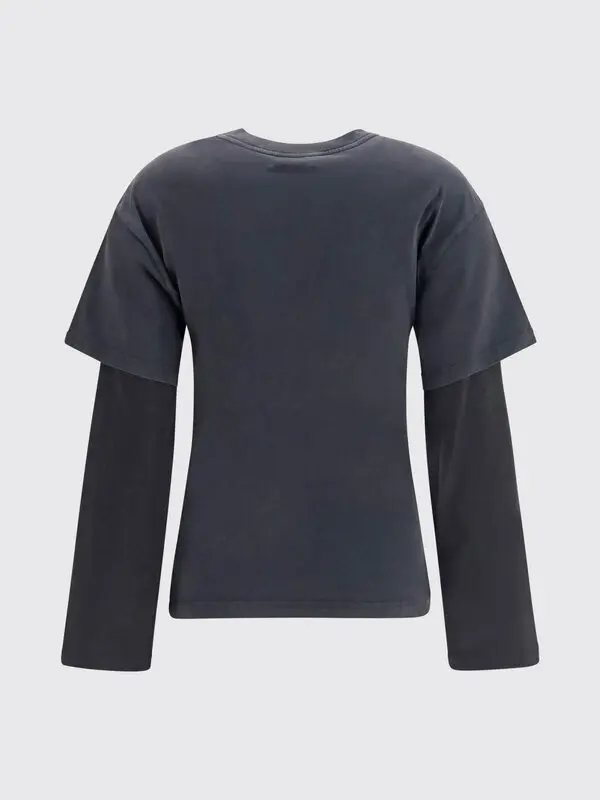 COURREGES Long-sleeved Cotton T-shirt - Grey