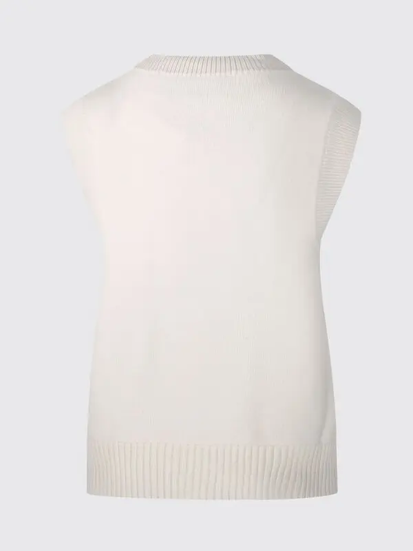 AMI Paris V-neck Wool Knit Jumper Vest With Contrast Logo