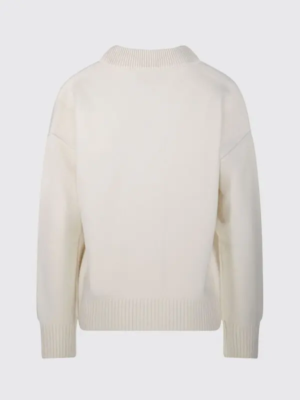 AMI Paris V-neck Wool Cardigan With Contrast Logo