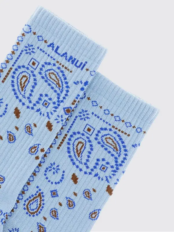 Alanui Paisley Jacquard Cotton-blend Socks - Blue