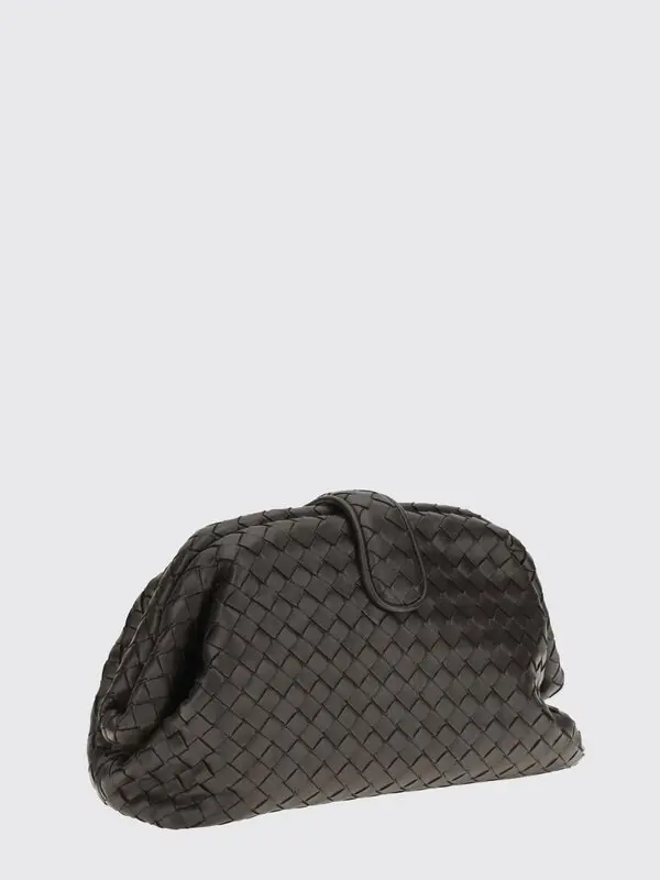 Bottega Veneta Lauren 1980 Intrecciato Lambskin Clutch With Strap - Coffee