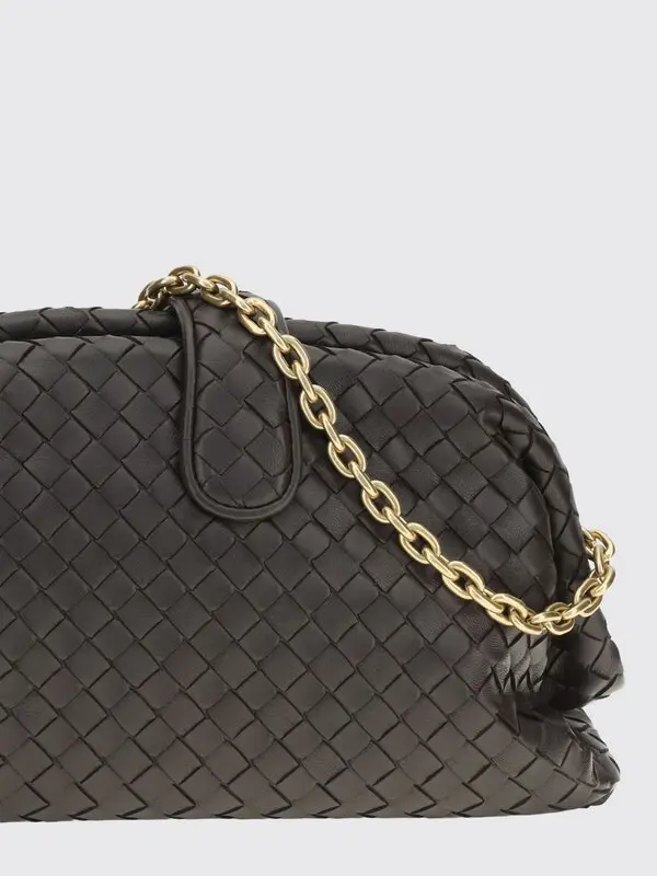 Bottega Veneta Lauren 1980 Intrecciato Lambskin Clutch With Strap - Coffee