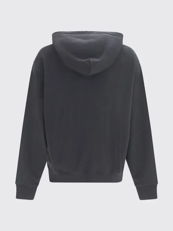 Palm Angels Relaxed Fit Cotton Hoodie With Kangaroo Pocket And Contrast Logo - Black