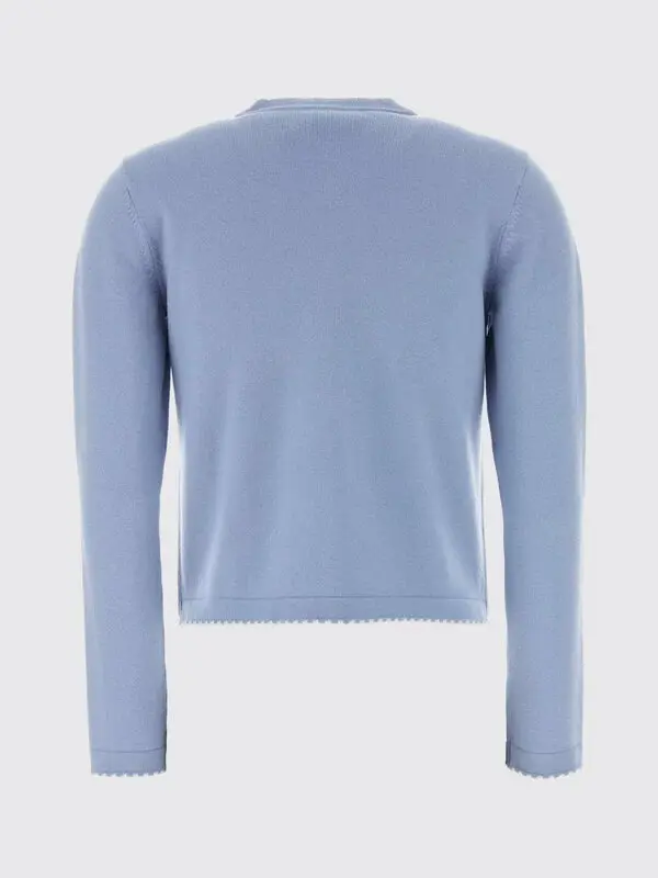 Tory Burch Slim Fit Wool Cardigan With Crew Neck And Patch Pockets
