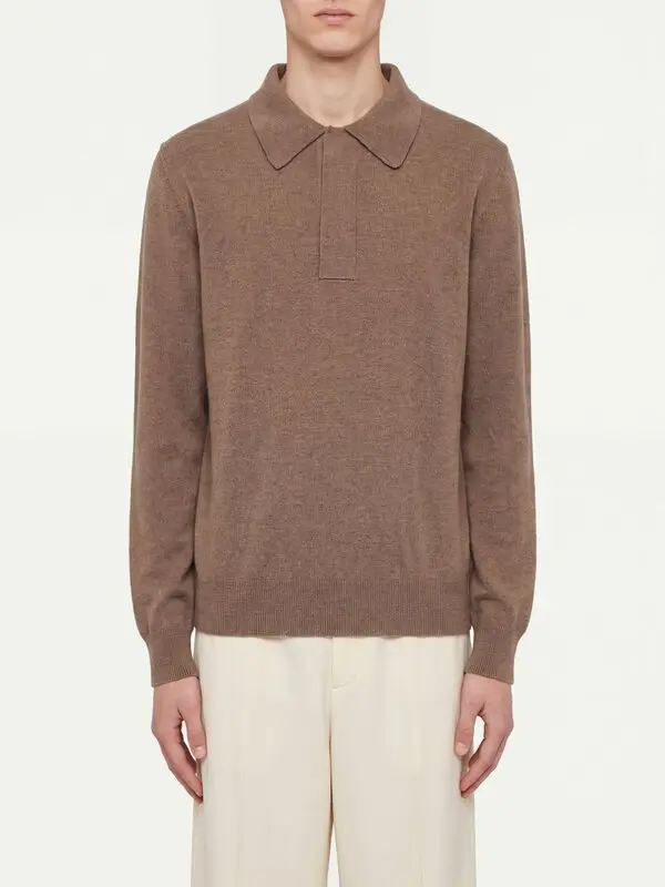 JIL SANDER Long-sleeved Knit Wool Polo With Concealed Placket