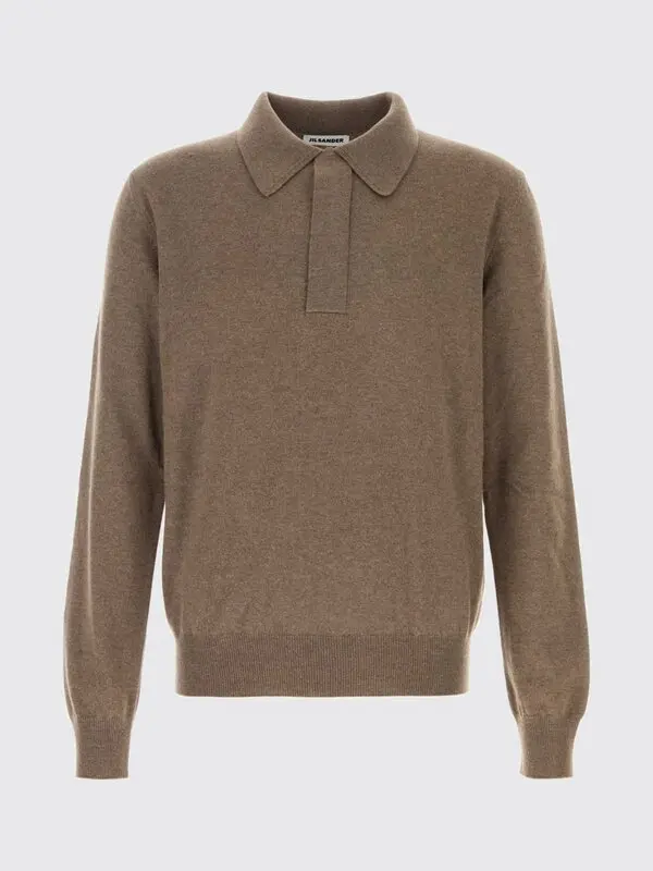 JIL SANDER Long-sleeved Knit Wool Polo With Concealed Placket