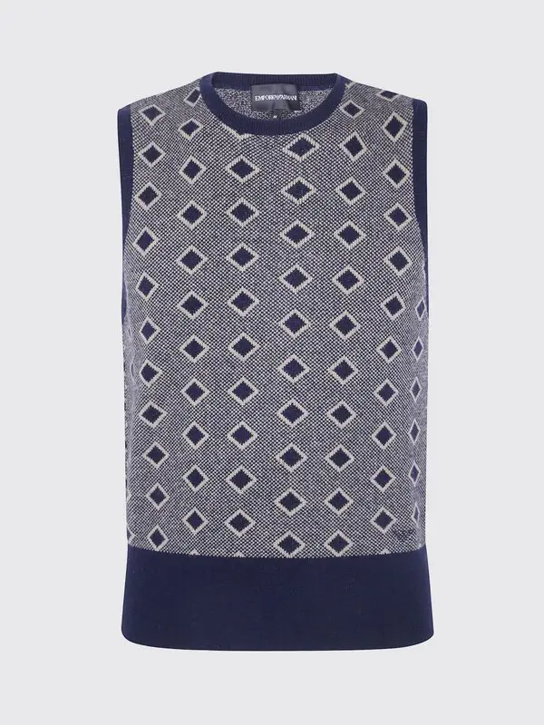 Emporio Armani Argyle Slipover - Navy