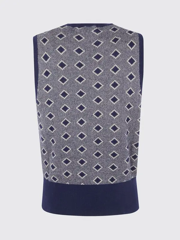 Emporio Armani Argyle Slipover - Navy