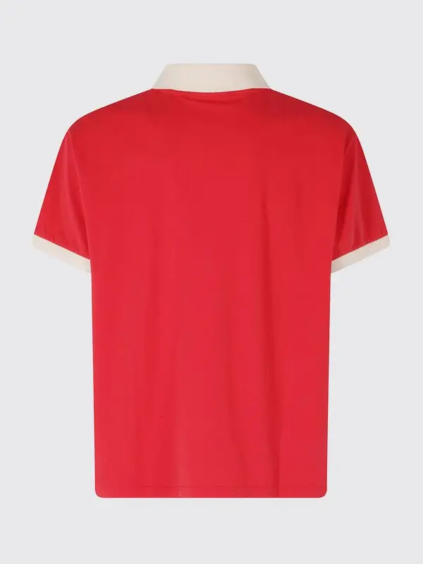 FOUND Short-sleeved Cotton Polo Shirt With Logo Print And Bi Pattern