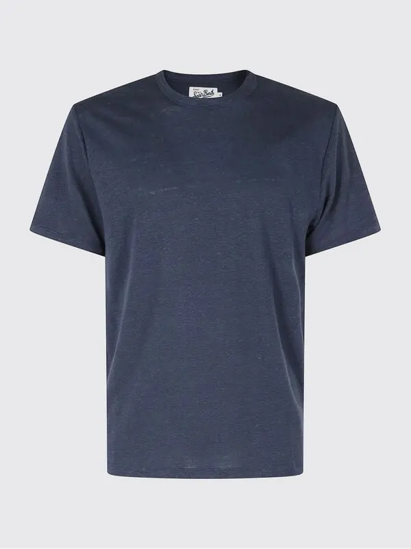 MC2 SAINT BARTH Crew-neck Short-sleeved T-shirt In Pure Linen