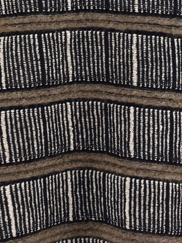 Giorgio Armani Striped Crew-neck Jumper In Silk And Wool Blend With Ribbed Trims