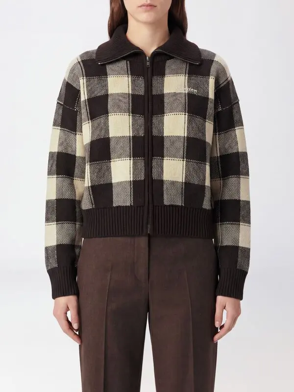 GOLDEN GOOSE Chequered Wool Cardigan With Zip Closure - Multicolor