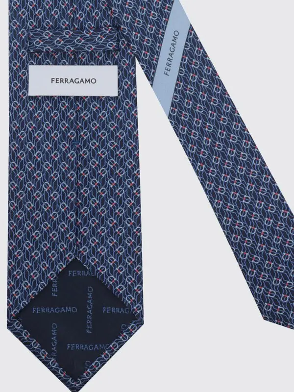 FERRAGAMO Printed Neck Ties - Blue