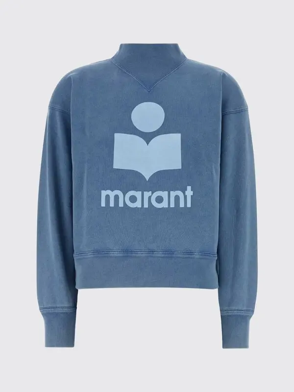 Isabel Marant Étoile Oversized Cotton Logo Sweatshirt With Funnel Neck - Blue