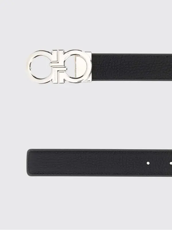 FERRAGAMO Gancini Leather Belt - Black