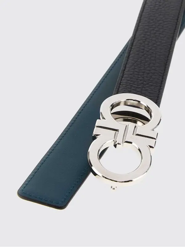 FERRAGAMO Gancini Leather Belt - Black