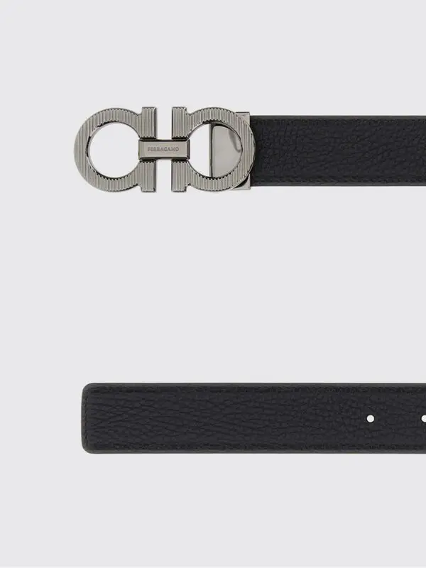 FERRAGAMO Reversible Leather Belt With Gancini Buckle