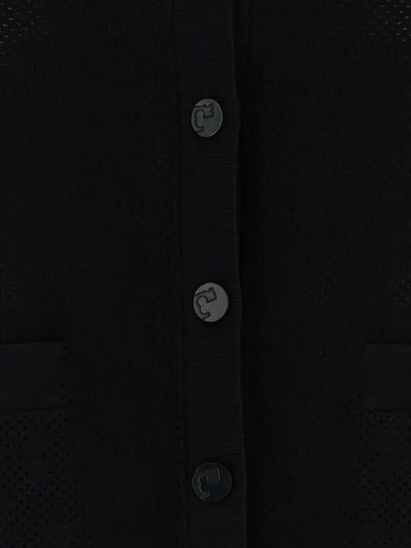 Tory Burch Ribbed Viscose Blend V-neck Cardigan With A Slim Fit