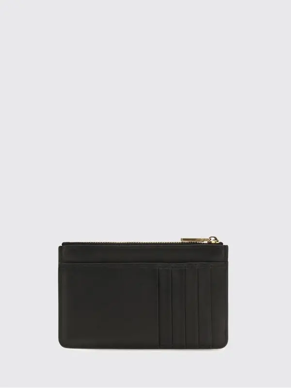 Dolce & Gabbana Smooth Leather Card Holder With Dg Logo And Zip Pocket