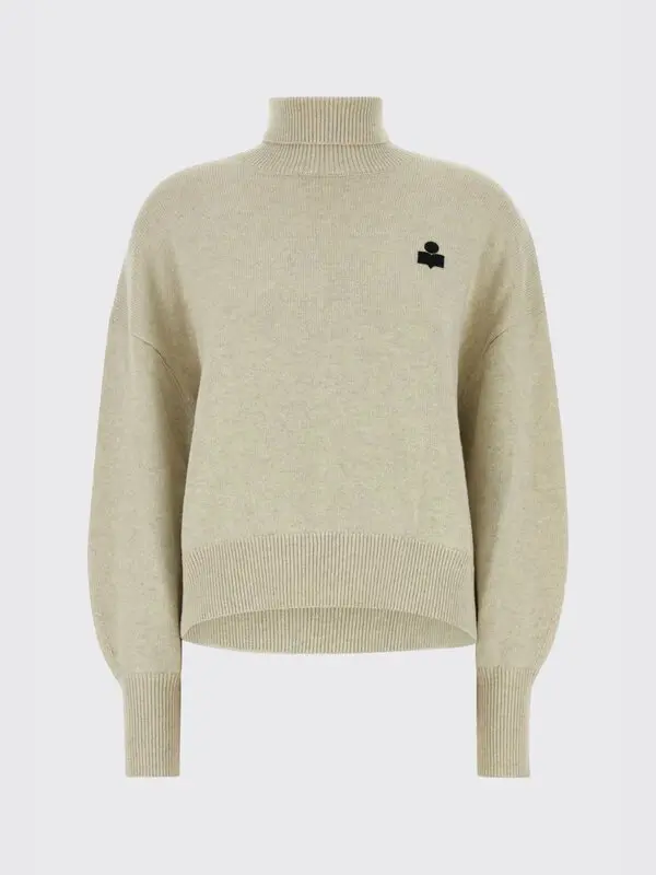 Isabel Marant Étoile Turtleneck Jumper In Cotton-blend With Embroidered Logo - Grey