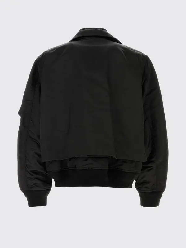 Sacai Windproof Nylon And Cotton Bomber Jacket With Classic Collar And Flap Pockets
