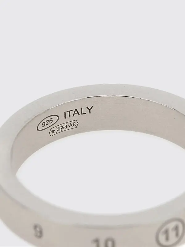 MAISON MARGIELA Engraved Numeric Logo Band Ring In 925