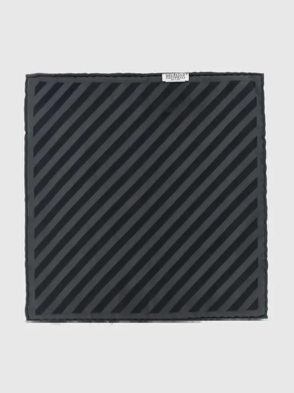 Brunello Cucinelli Striped Pure Silk Pocket Square - Blue