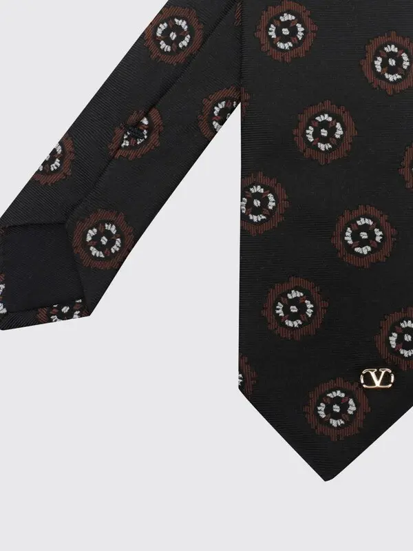Valentino Garavani Pure Silk Floral Print Tie - Black
