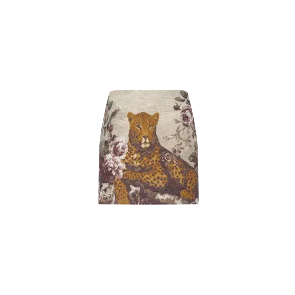 L'Agence Marseille Mini Skirt - Multi Leopard Tapestry Print